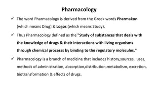 Introduction to pharmacology | PPT