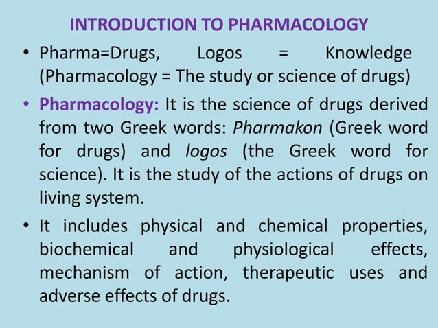 Introduction to pharmacology | PPTX | Pharmaceutical Drugs | Medical Health