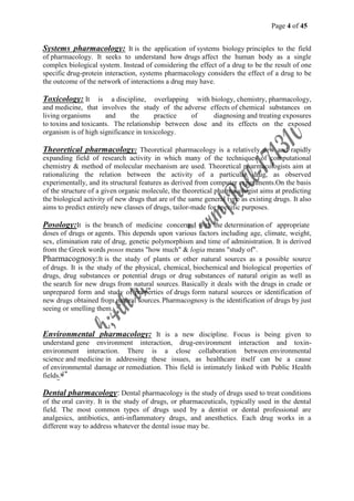 Introduction to pharmacology | PDF