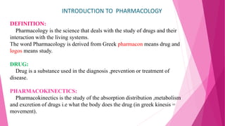 Introduction to pharmacology | PPTX | Pharmaceutical Industry | Industries