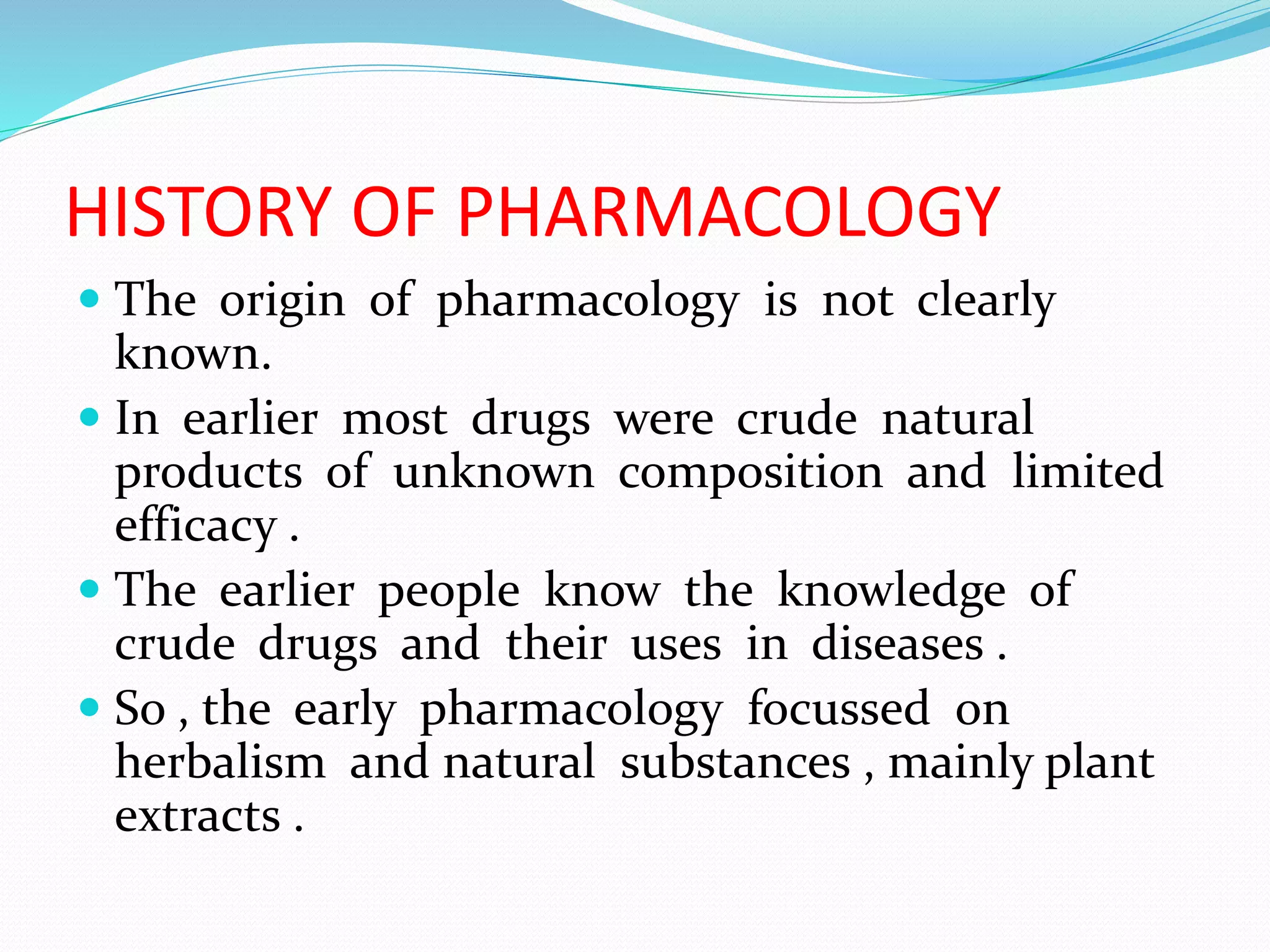 Introduction to pharmacology | PPTX