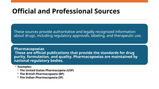 INTRODUCTION TO PHARMACOLOGY_Drug Information_Drug Sources pptx | PPTX