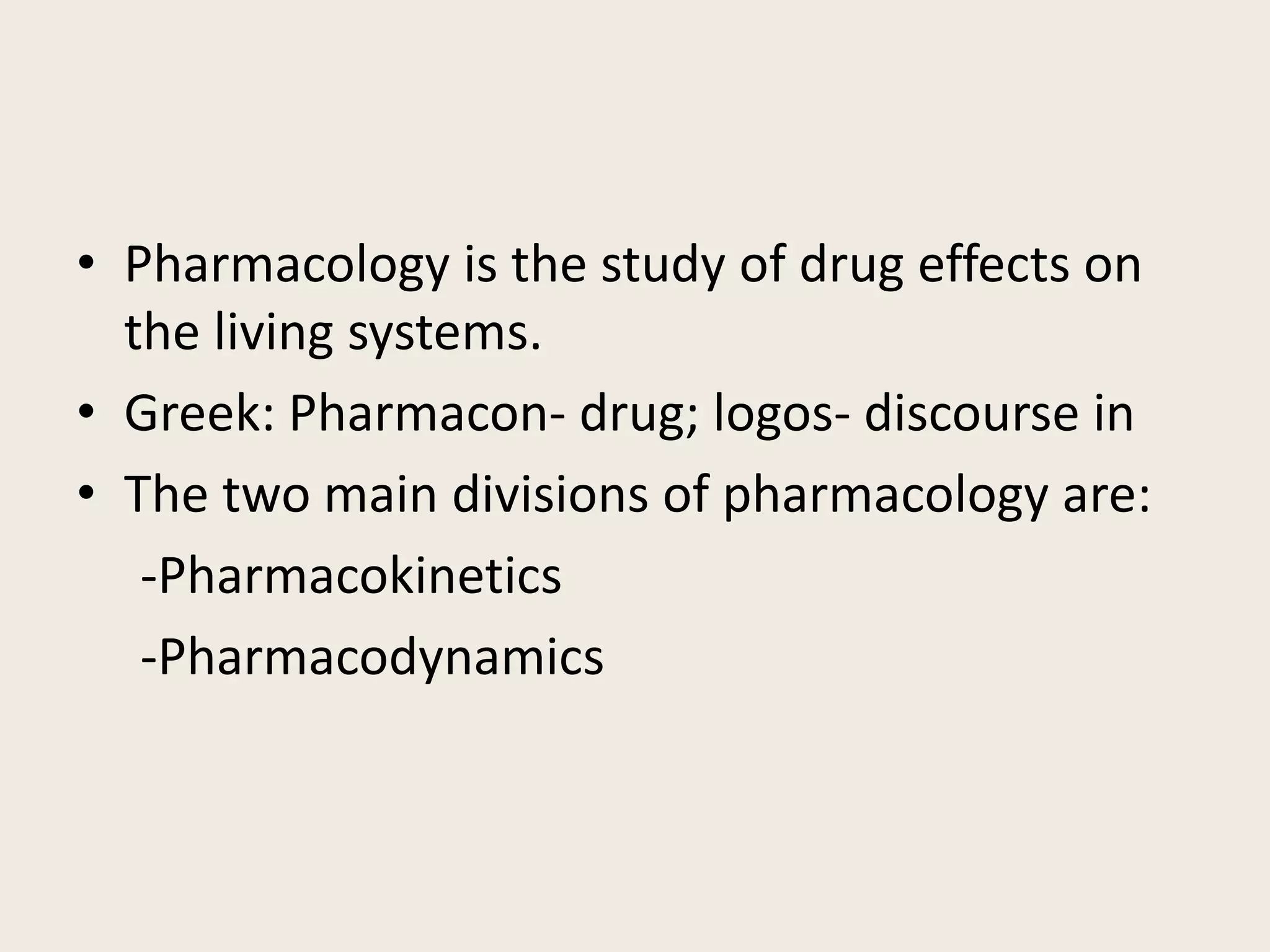 Introduction to pharmacology | PPTX | Pharmaceutical Industry | Industries