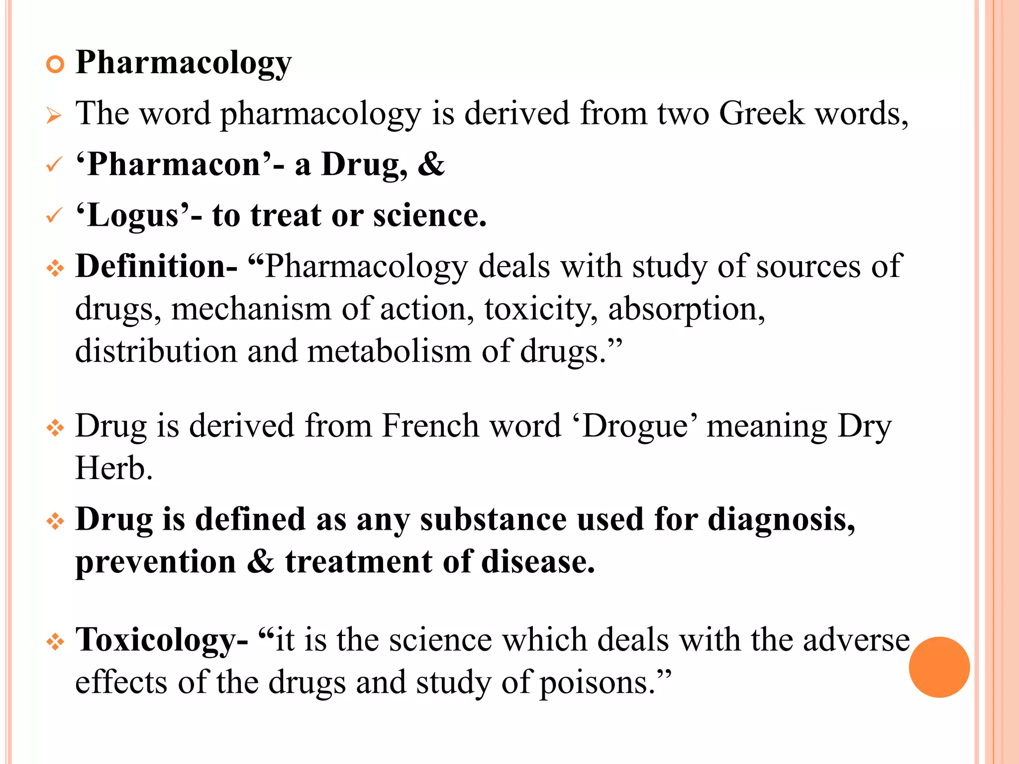 Introduction to Pharmacology & Toxicology | PPTX