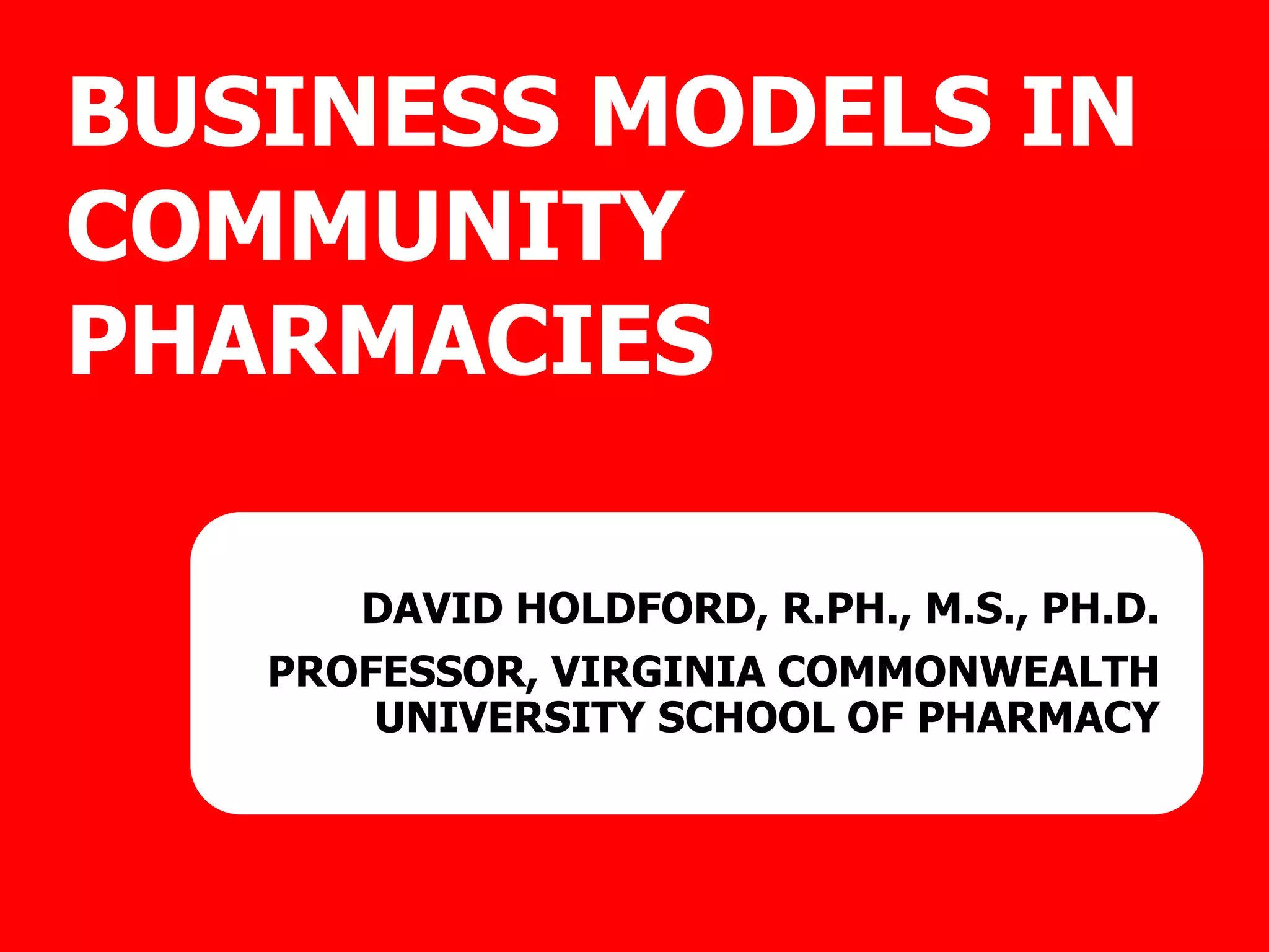Introduction to pharmacy business models | PDF