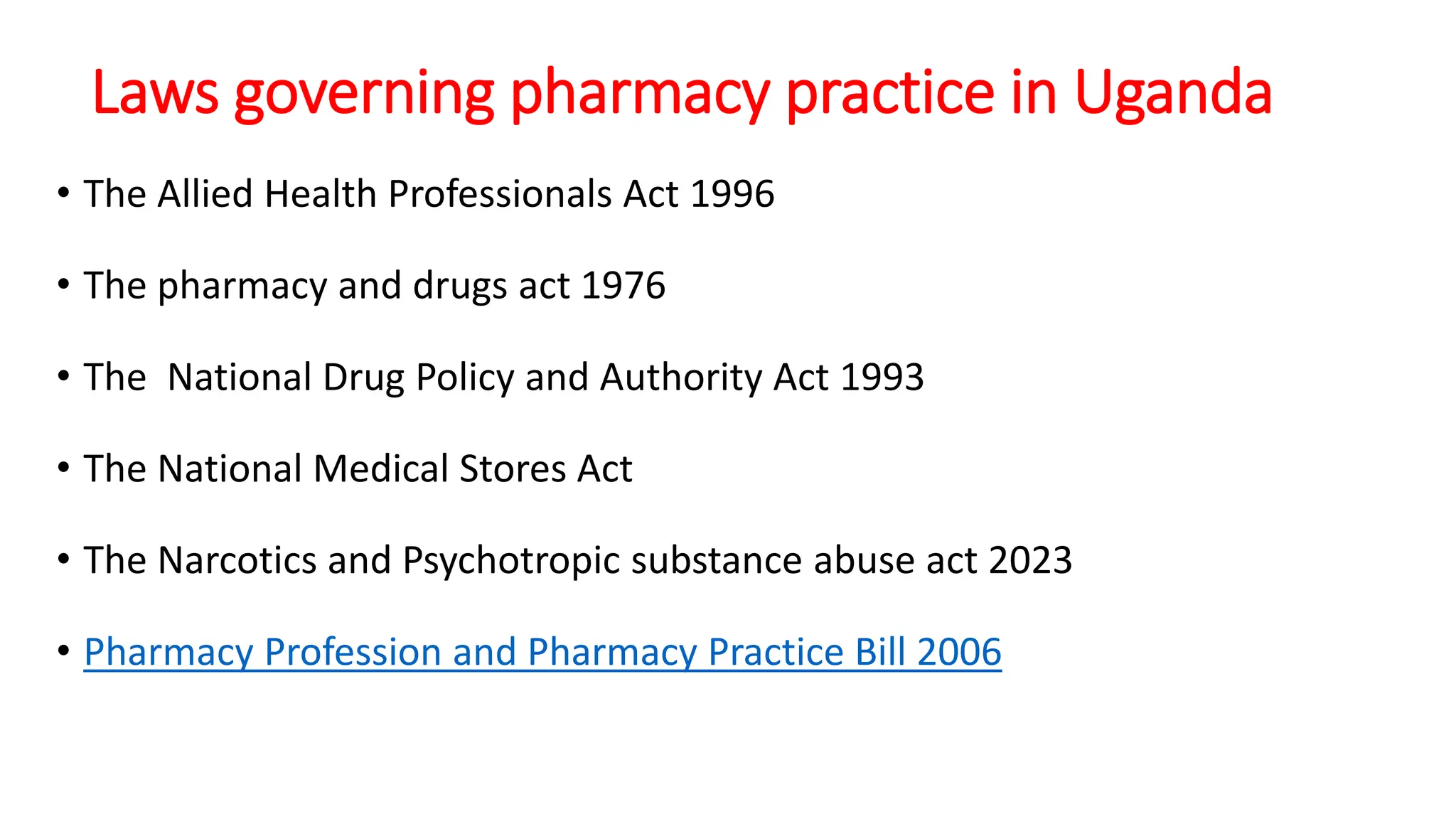 INTRODUCTION TO PHARMACY LAW AND REGULATIONS | PPTX