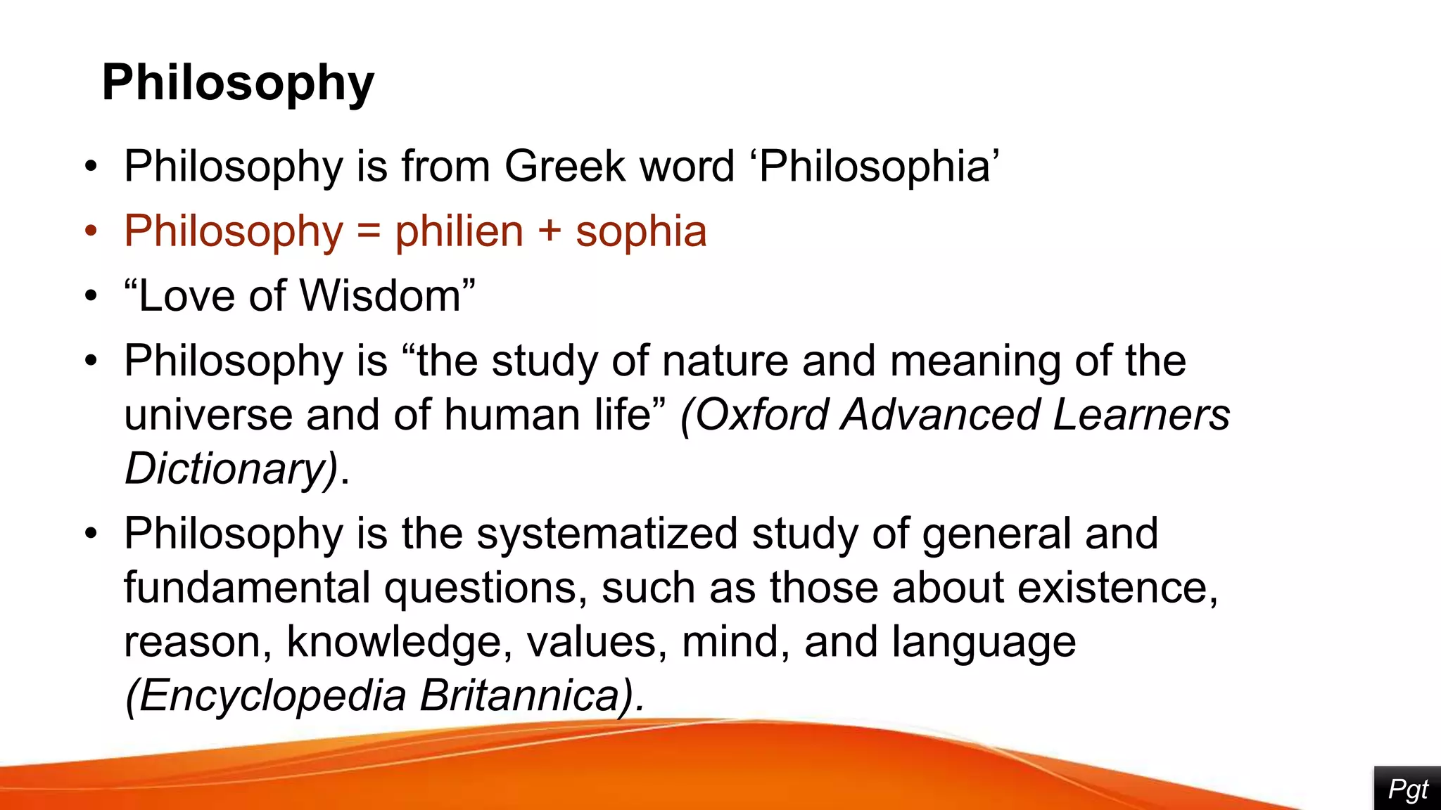 Introduction to Philosophy - Definition & Nature.pptx