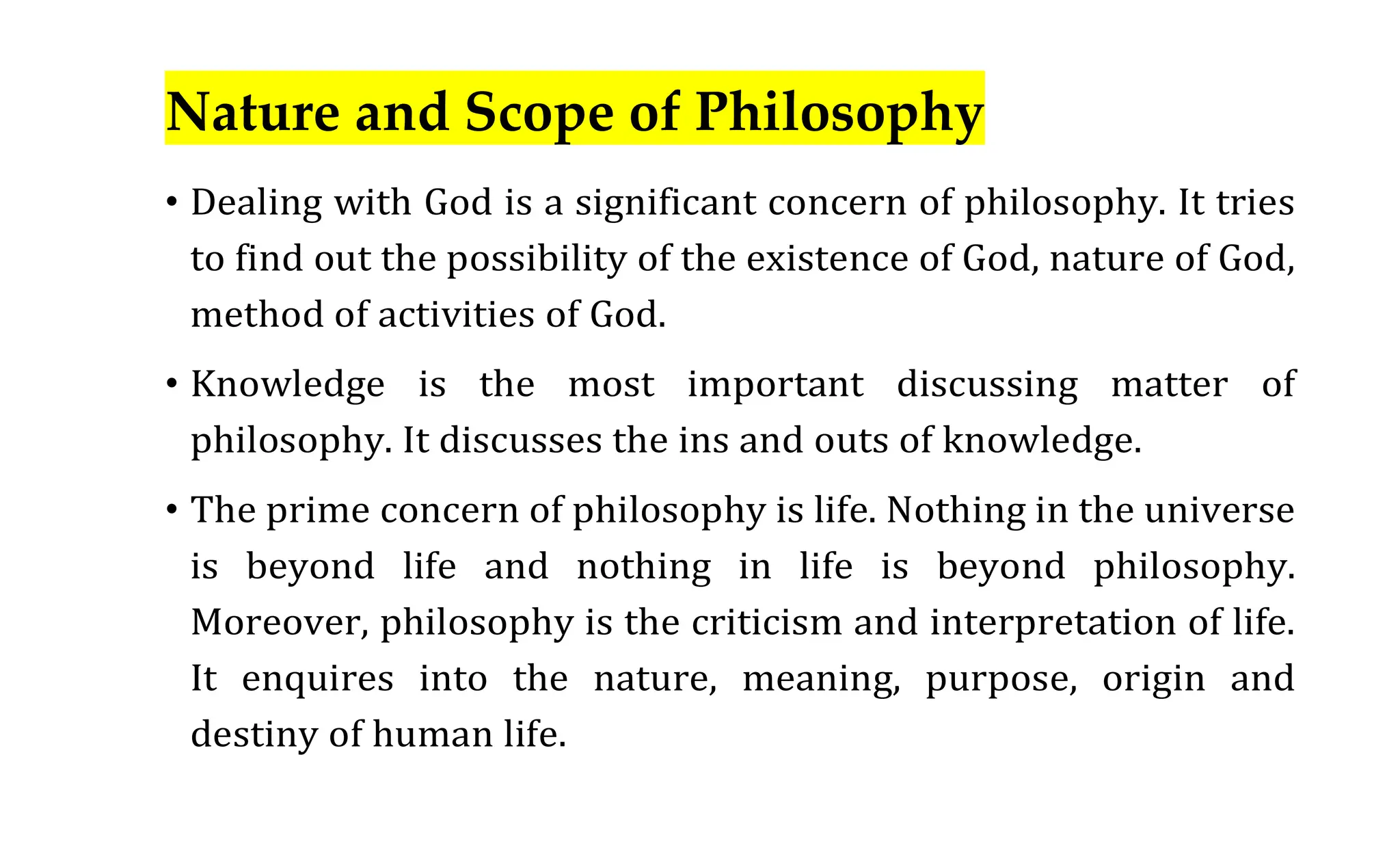 Introduction to philosophy definition, nature and scope, concept ...