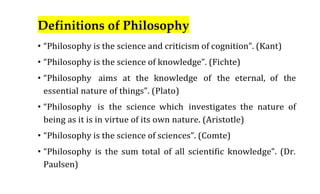 Introduction to philosophy definition, nature and scope, concept ...