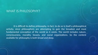 Introduction to Philosophy of a human pe | PPTX