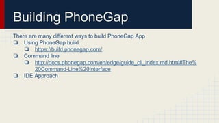 Introduction to phone gap | PPT