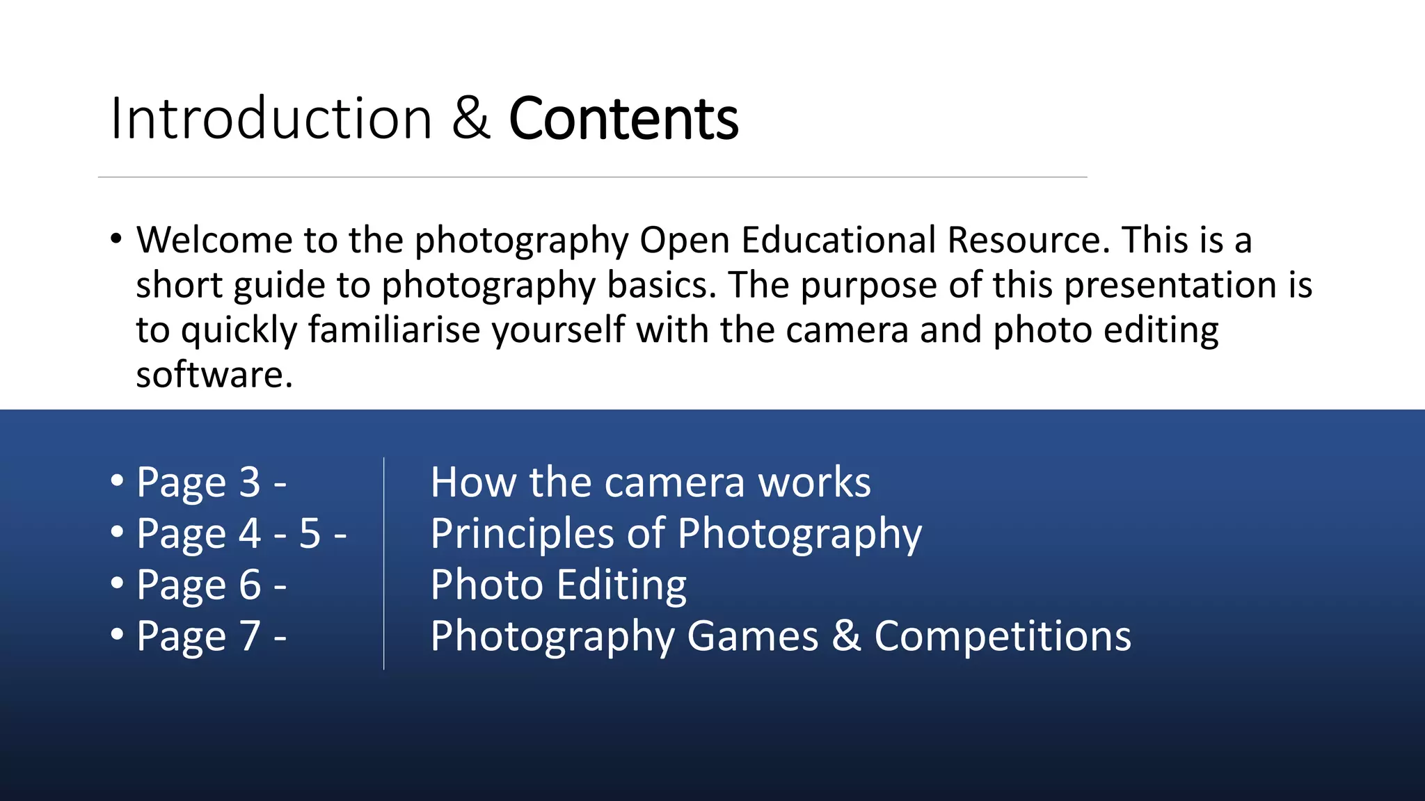 Introduction to photography | PPTX