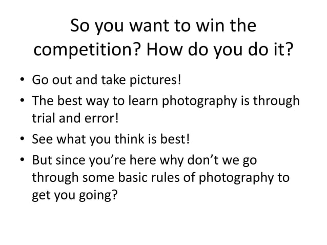 Introduction To Photography (Wset) | PPT