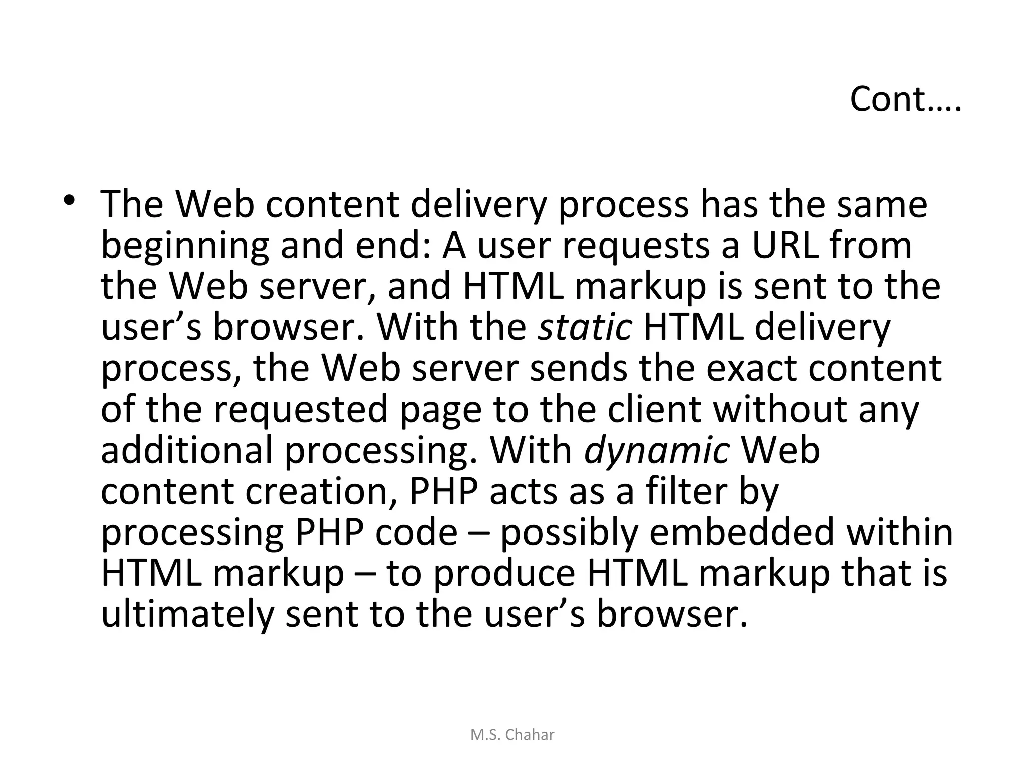 Introduction To Php Ppt Web Development Internet