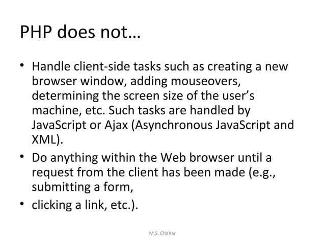 Introduction to php | PPT | Web Development | Internet