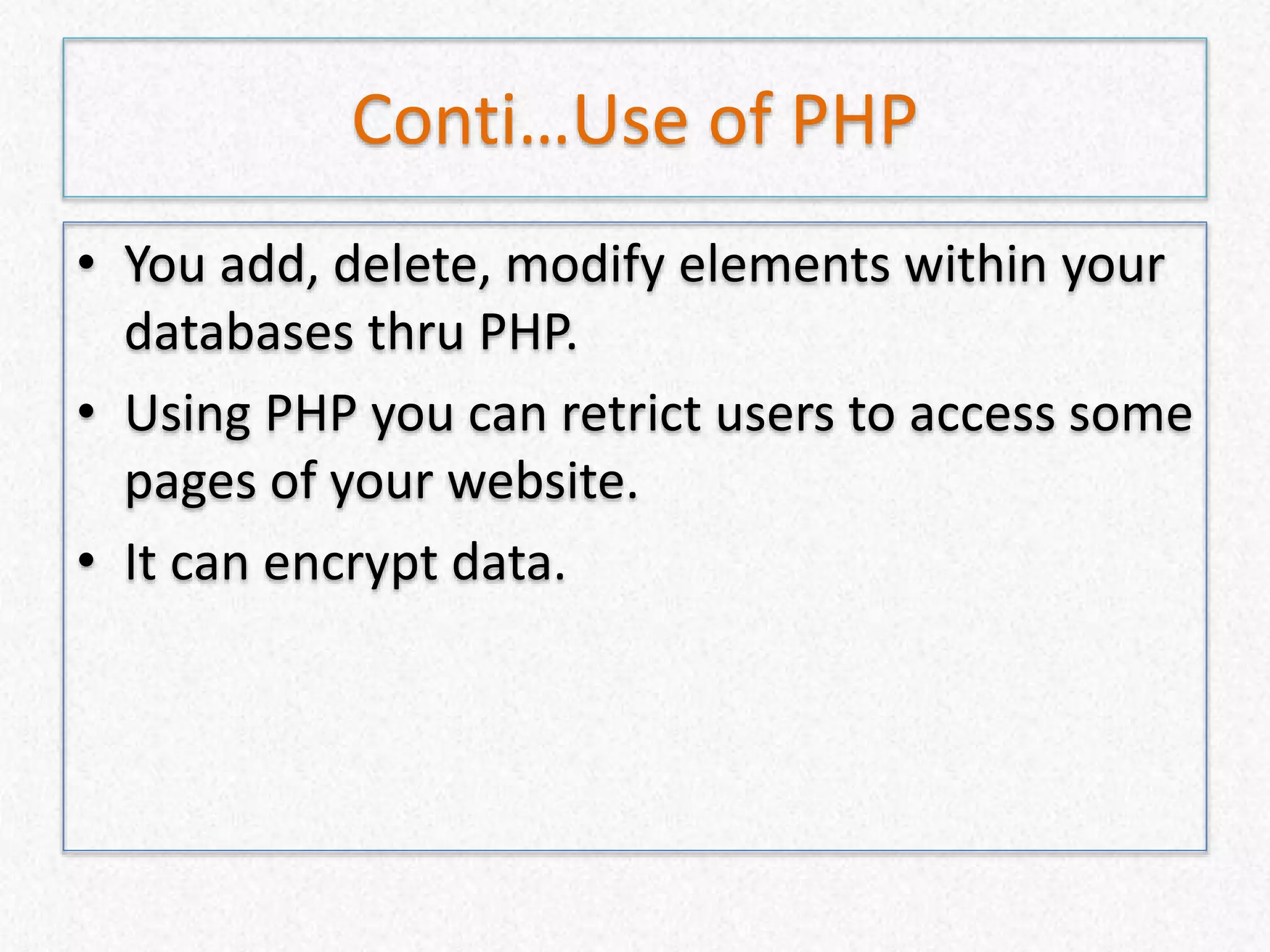 Introduction To Php Ppt