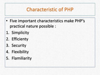 Introduction to PHP | PPTX | Databases | Computer Software and Applications