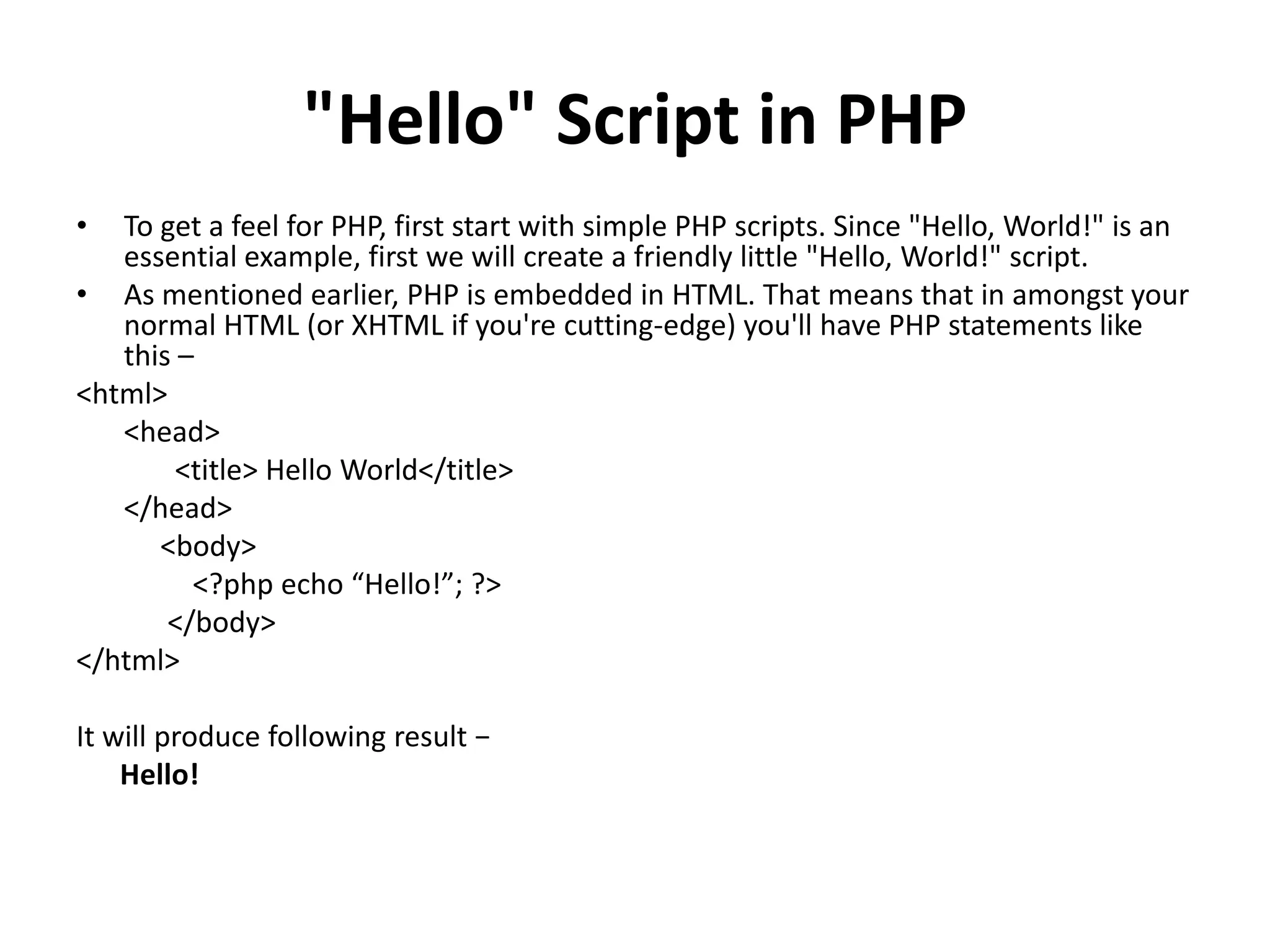 Introduction to php | PPT