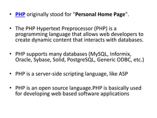 Introduction to php | PPT