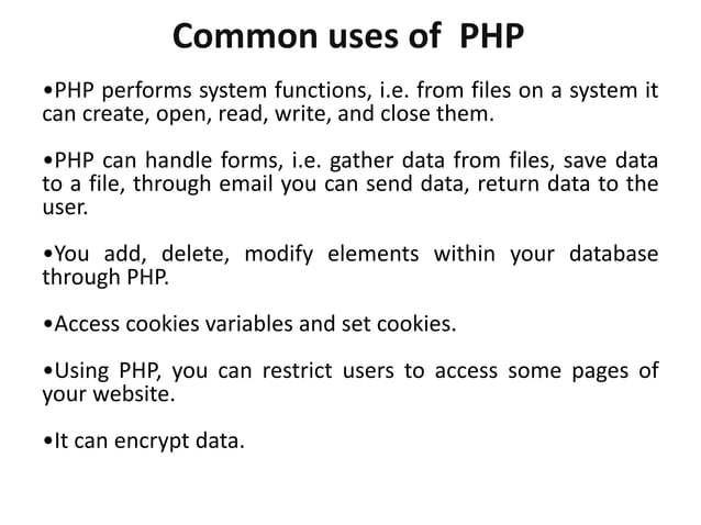 Introduction to php | PPT