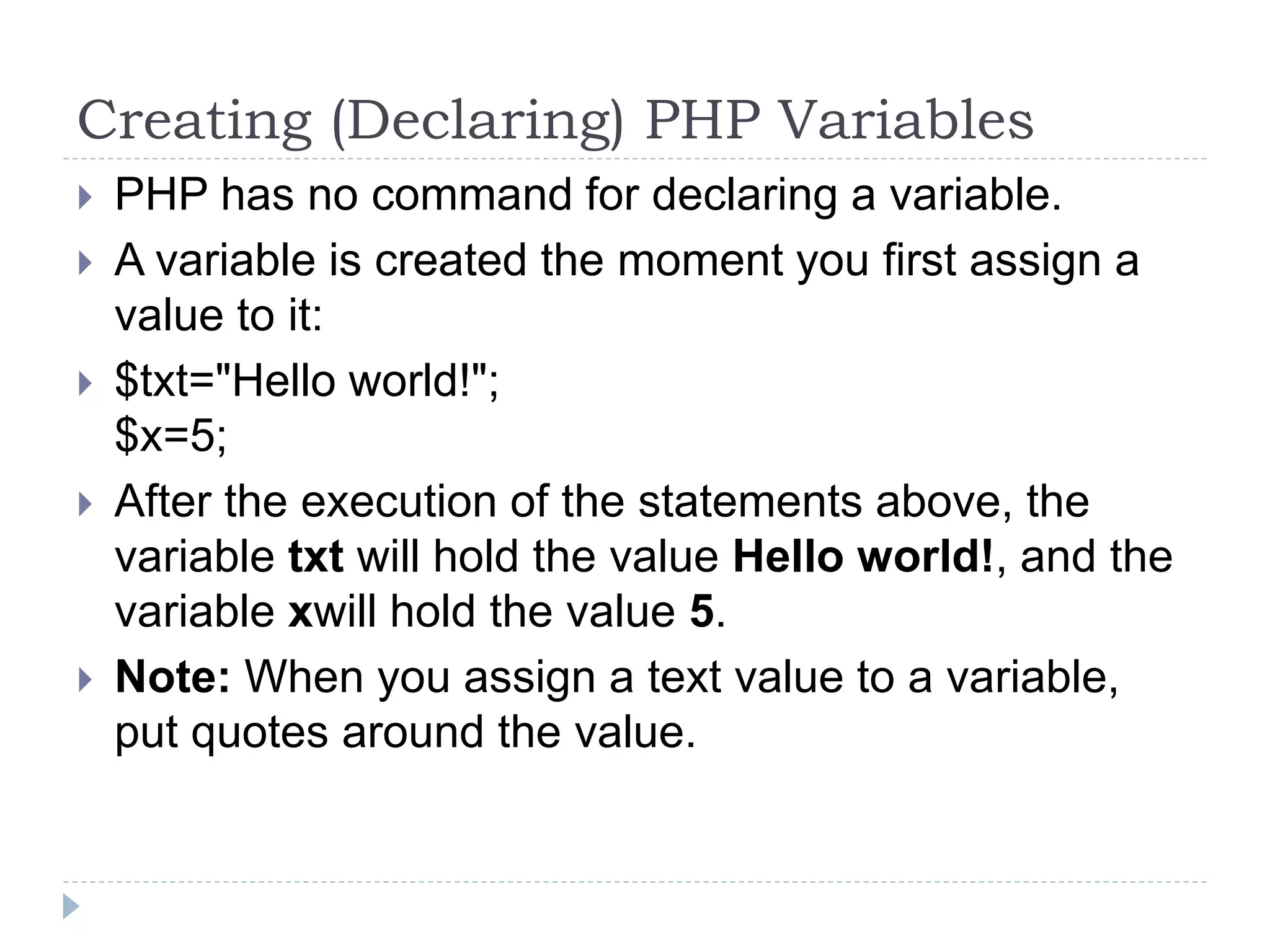 Introduction to php | PPTX