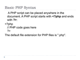 Introduction to php | PPTX