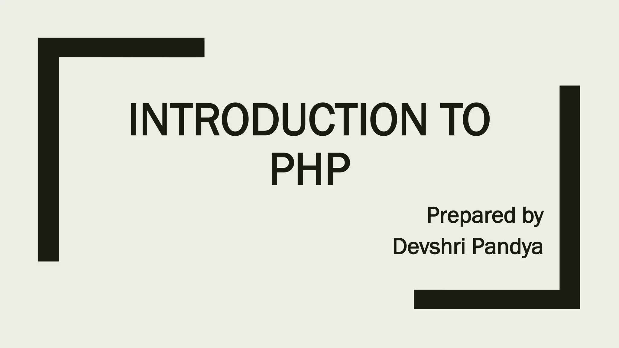 Introduction To Php Ppt 4207
