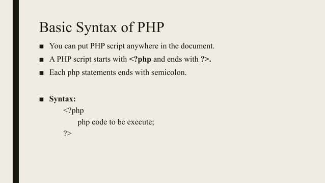 Introduction to PHP | PDF