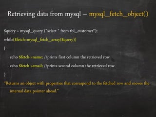 Introduction to php database connectivity | PDF