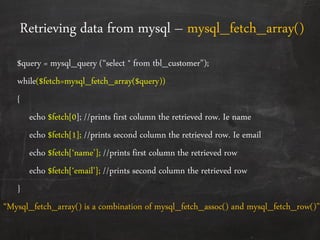 Introduction to php database connectivity | PDF