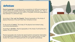 introduction to Physical geography and its scope | PPTX