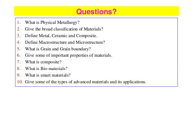 Introduction To Physical Metallurgy Lecture Notes