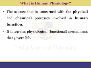 Introduction to medical physiology MBCHB | PPTX
