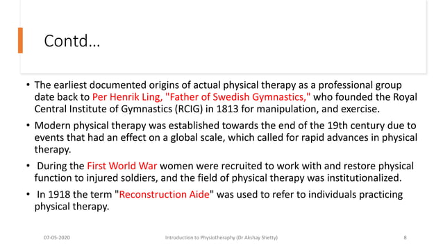 Introduction to physiotherapy | PPTX | Physical Therapy | Wellness