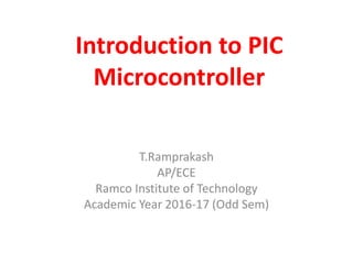 Introduction to pic microcontroller | PPT
