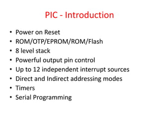 Introduction to pic microcontroller | PPT