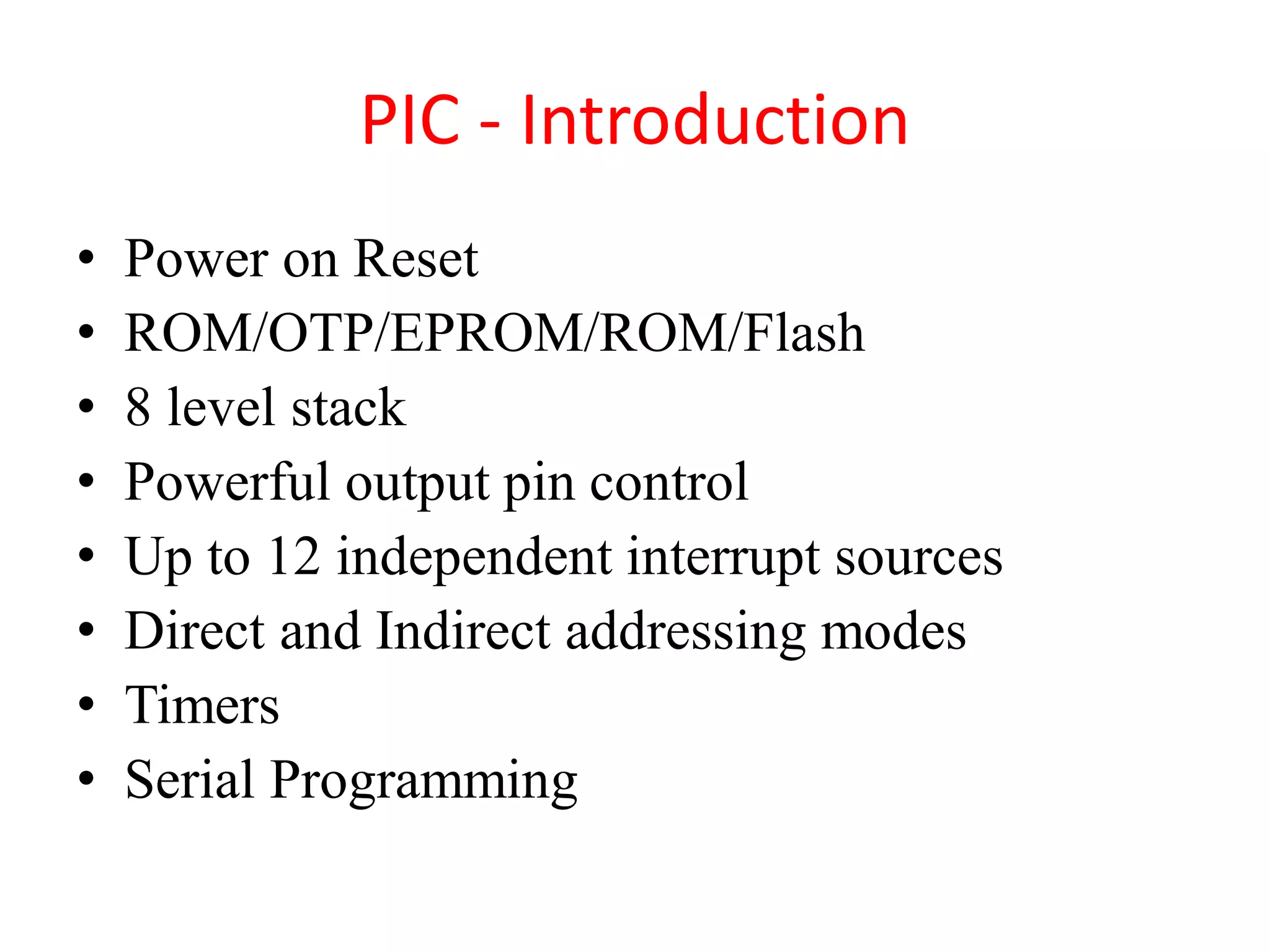 Introduction to pic microcontroller | PDF | Operating Systems ...