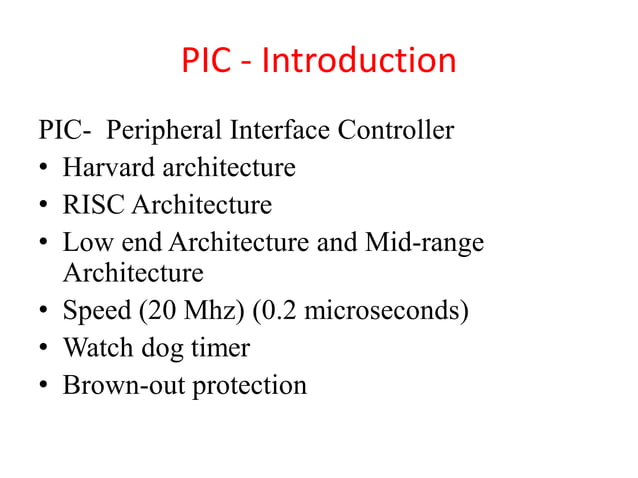 Introduction to pic microcontroller | PDF | Operating Systems ...