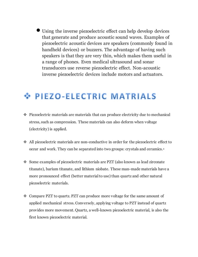 Introduction to piezo-electric | DOCX
