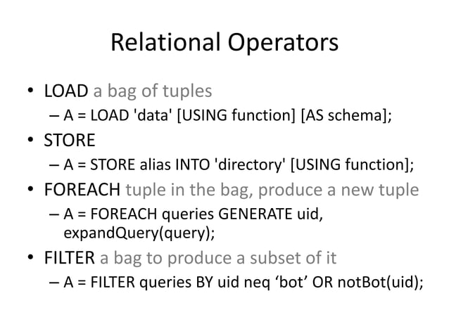 Introduction to pig | PPTX | Databases | Computer Software and Applications