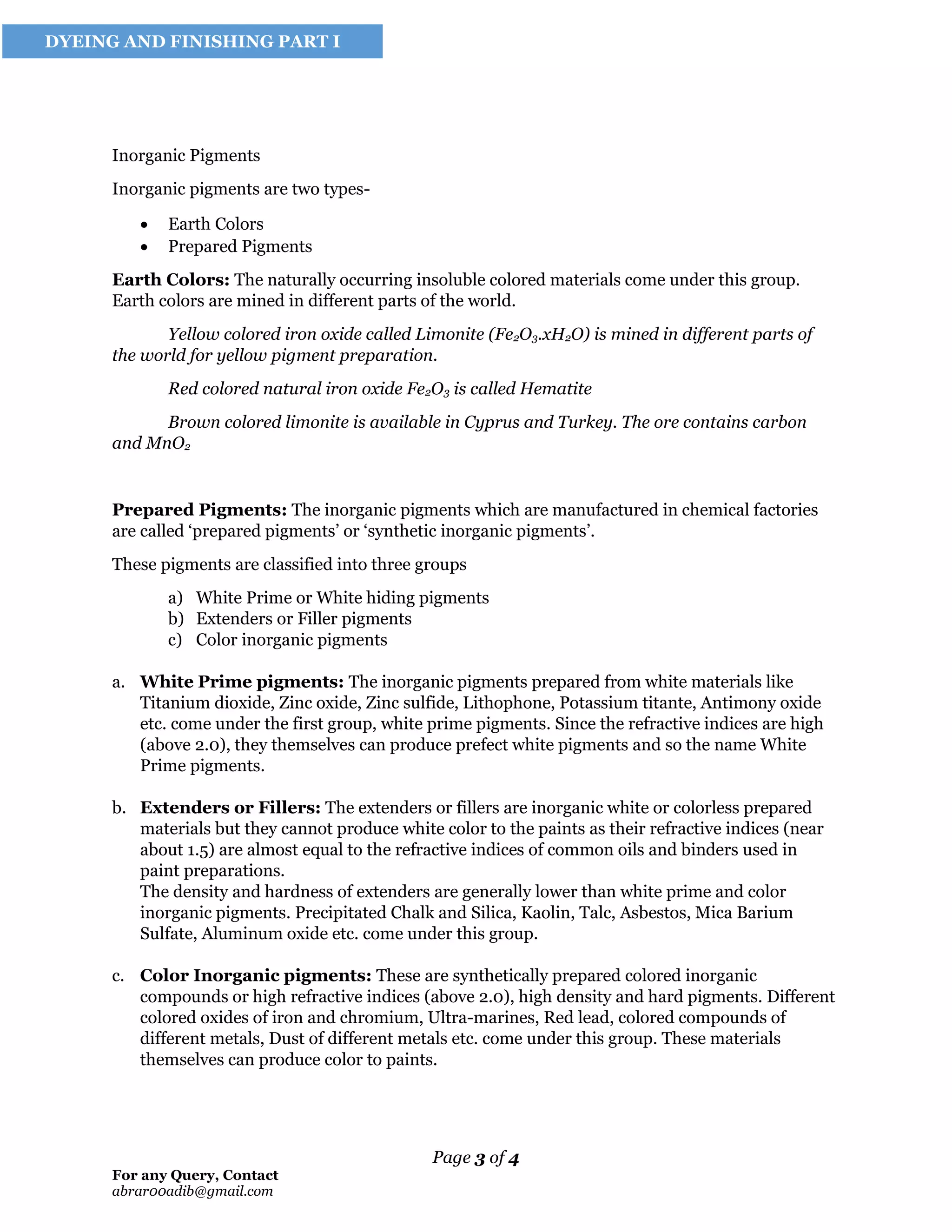 Introduction to pigments | PDF