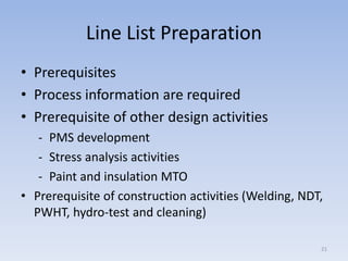Introduction to piping department | PPTX