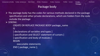 Introduction to PL/SQL | PPTX