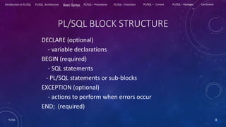Introduction to PL/SQL | PPTX