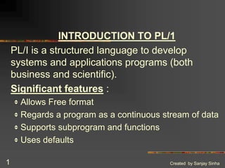 Introduction to IBM PL/1 Programming Language | PPT