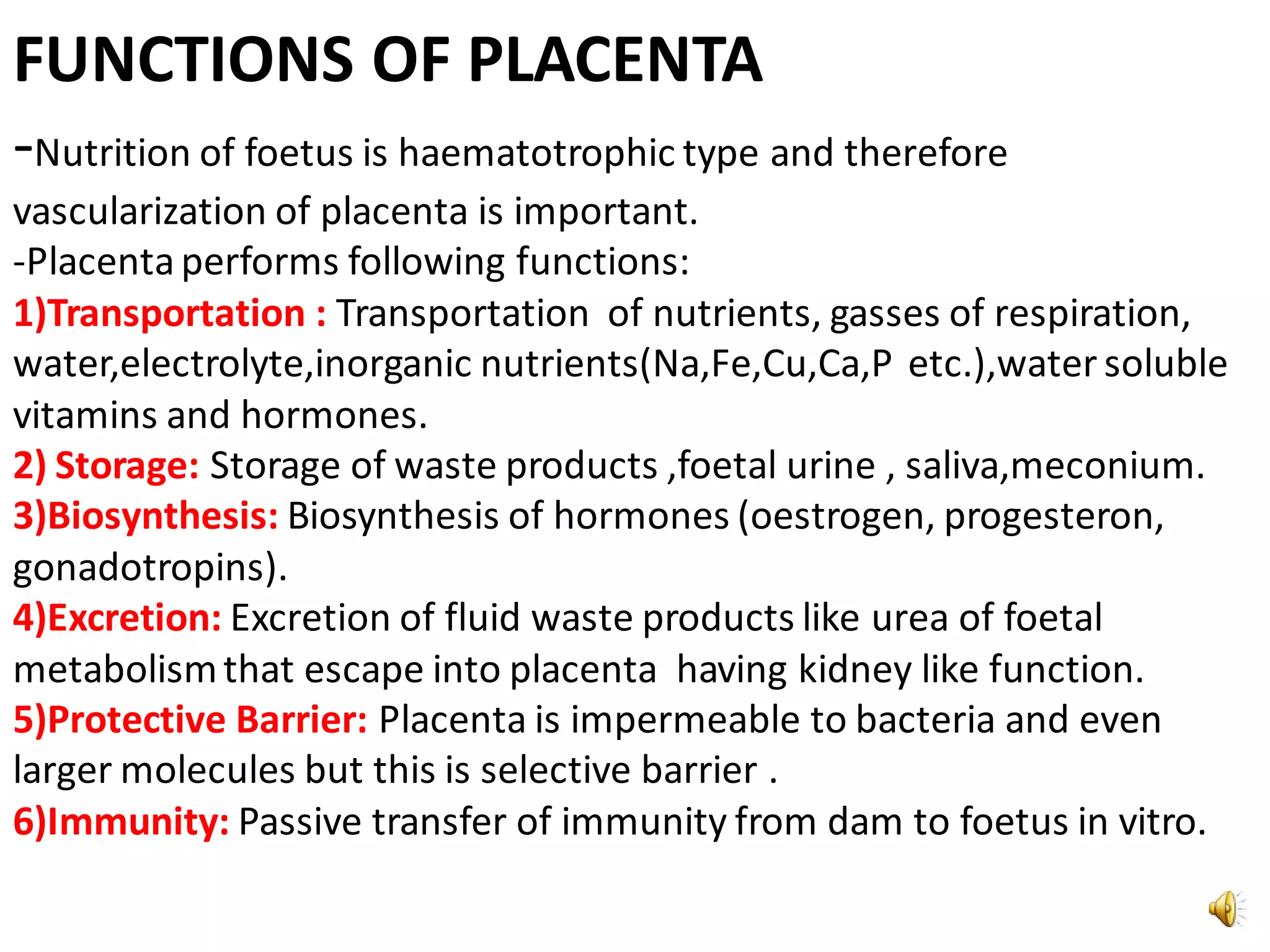 Introduction to placenta , its types and functions copy | PDF