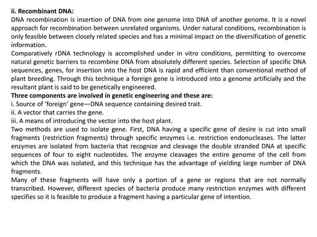 Introduction to plant biotechnology and plant tissue culture | PPT