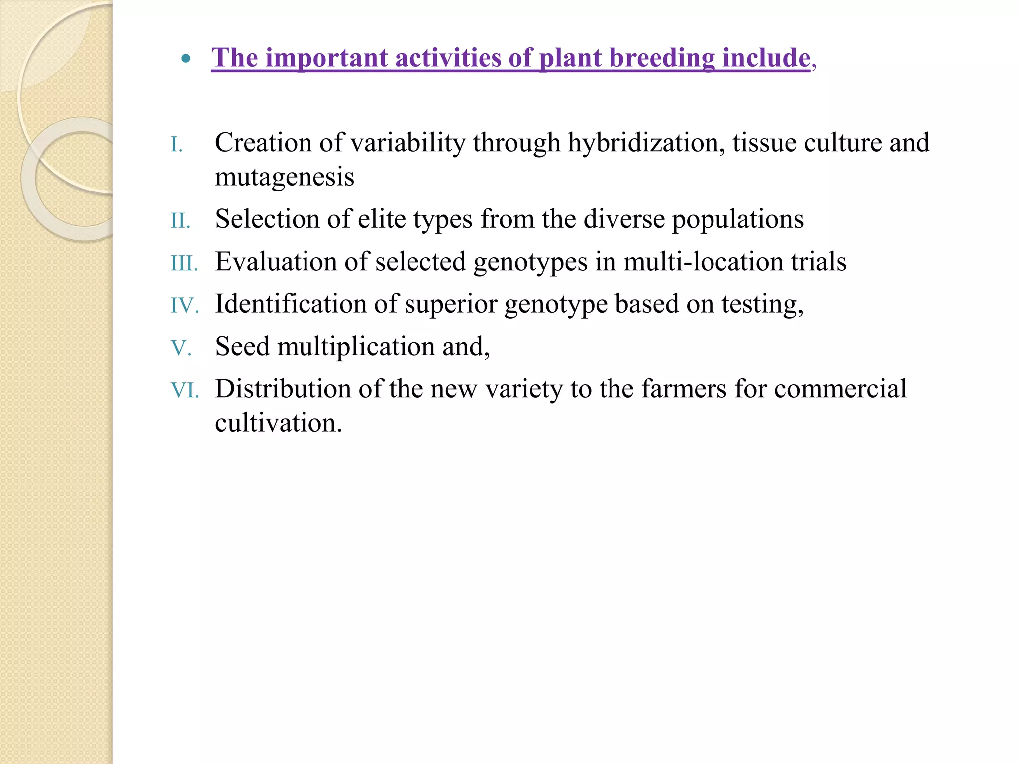 Introduction to plant breeding, History and Achievements | PPTX