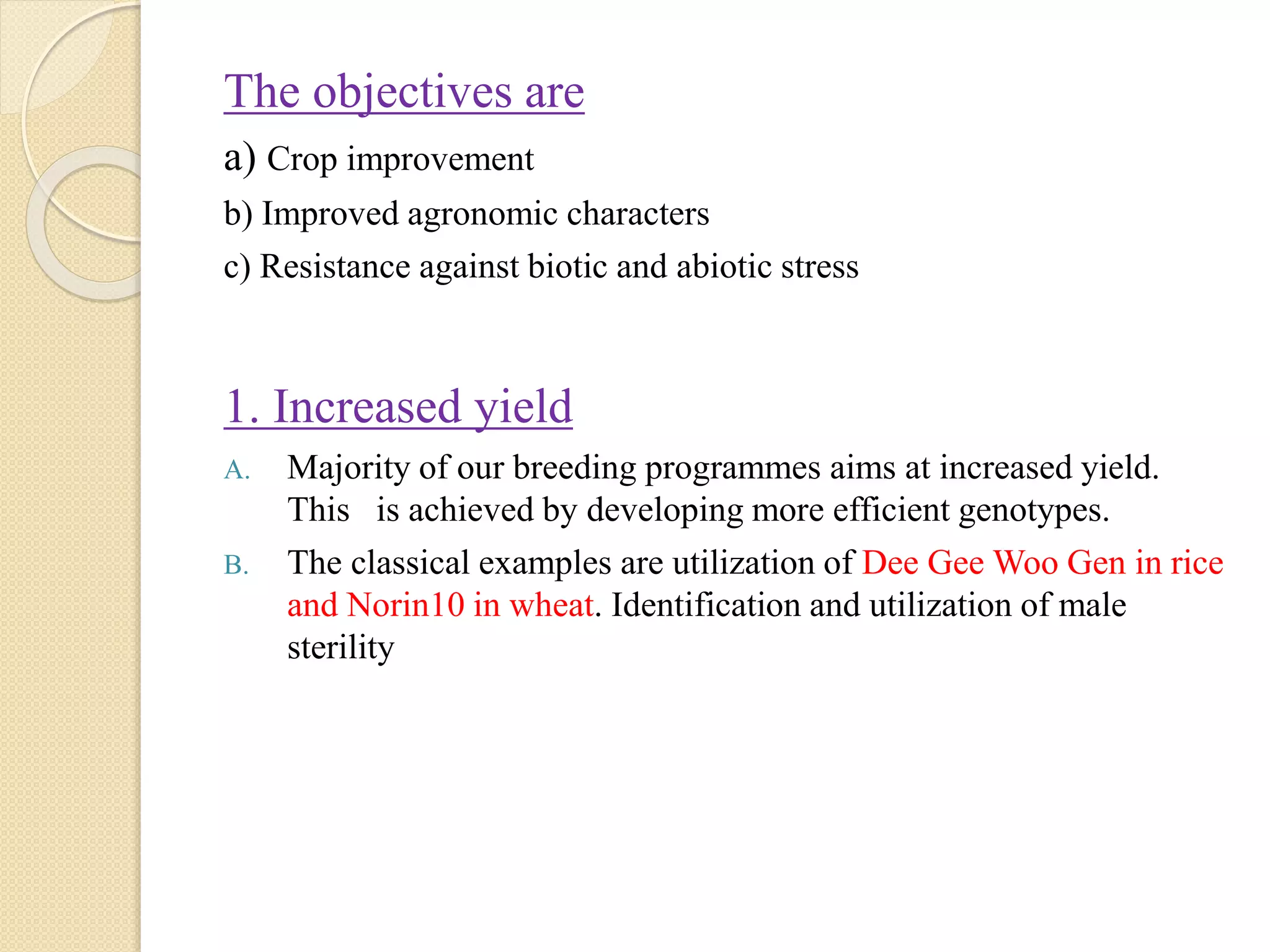 Introduction to plant breeding, History and Achievements | PPTX
