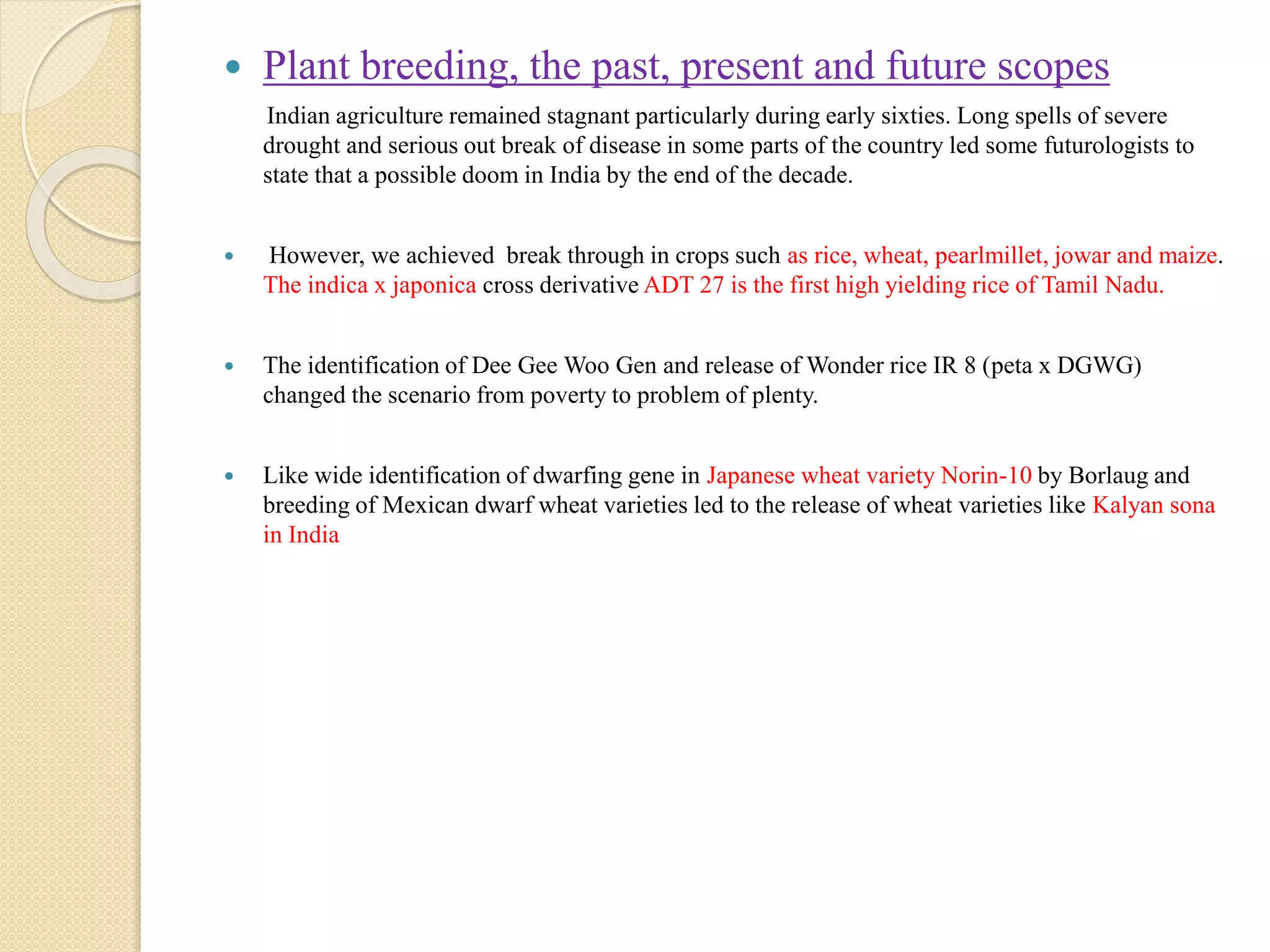 Introduction to plant breeding, History and Achievements | PPTX